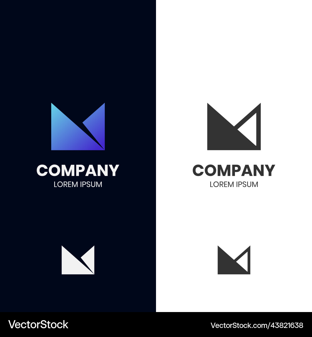 Geometric letter m abstract modern logo icon Vector Image