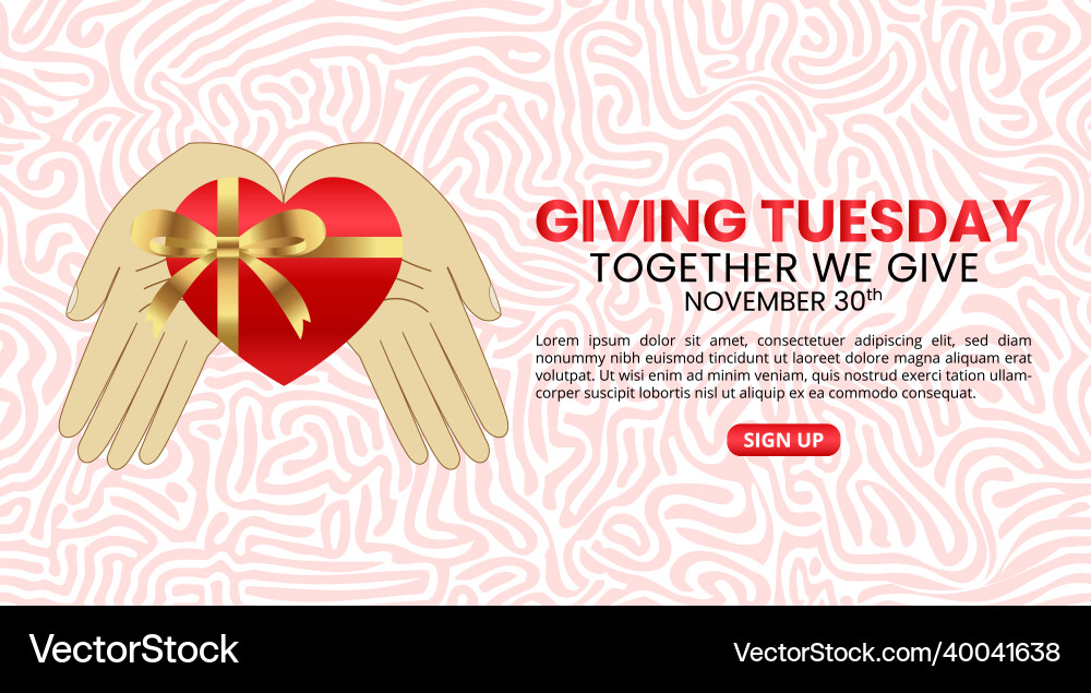 Giving tuesday background design with hands Vector Image