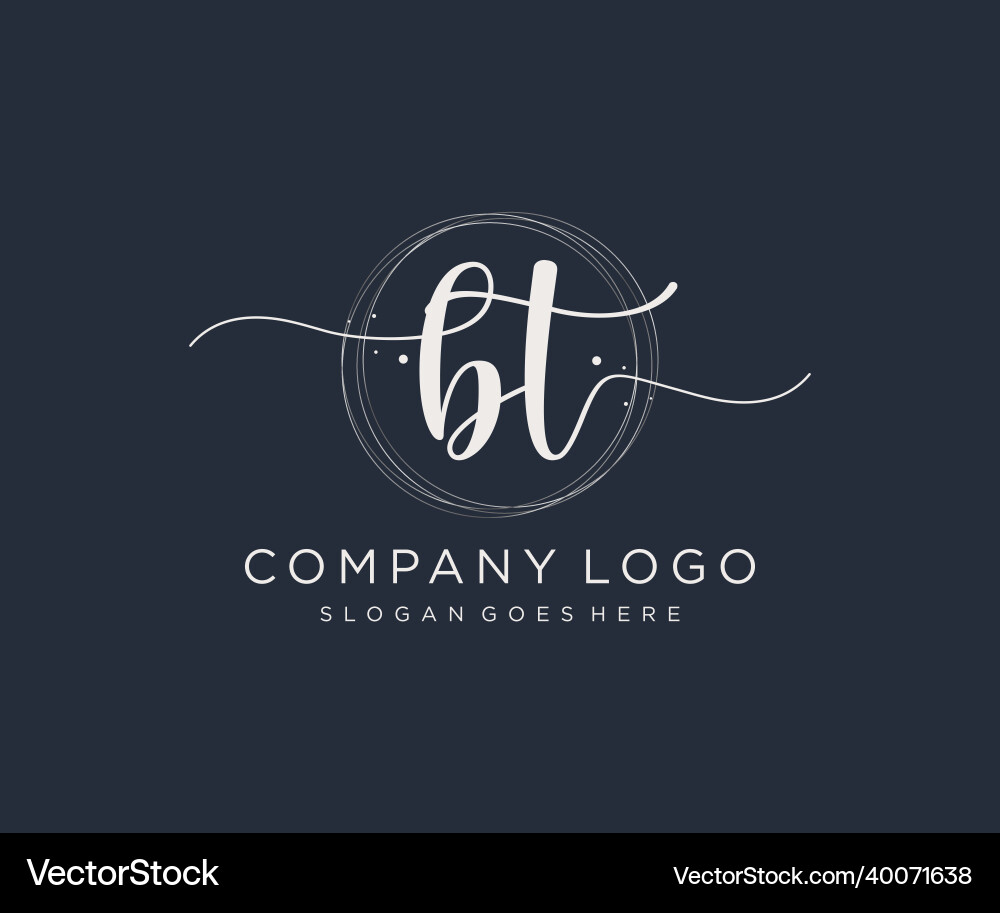 Initial bt feminine logo usable for nature salon Vector Image
