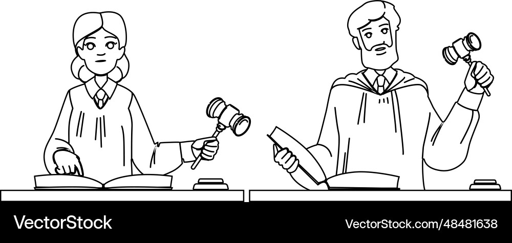 Justice judge man woman Royalty Free Vector Image