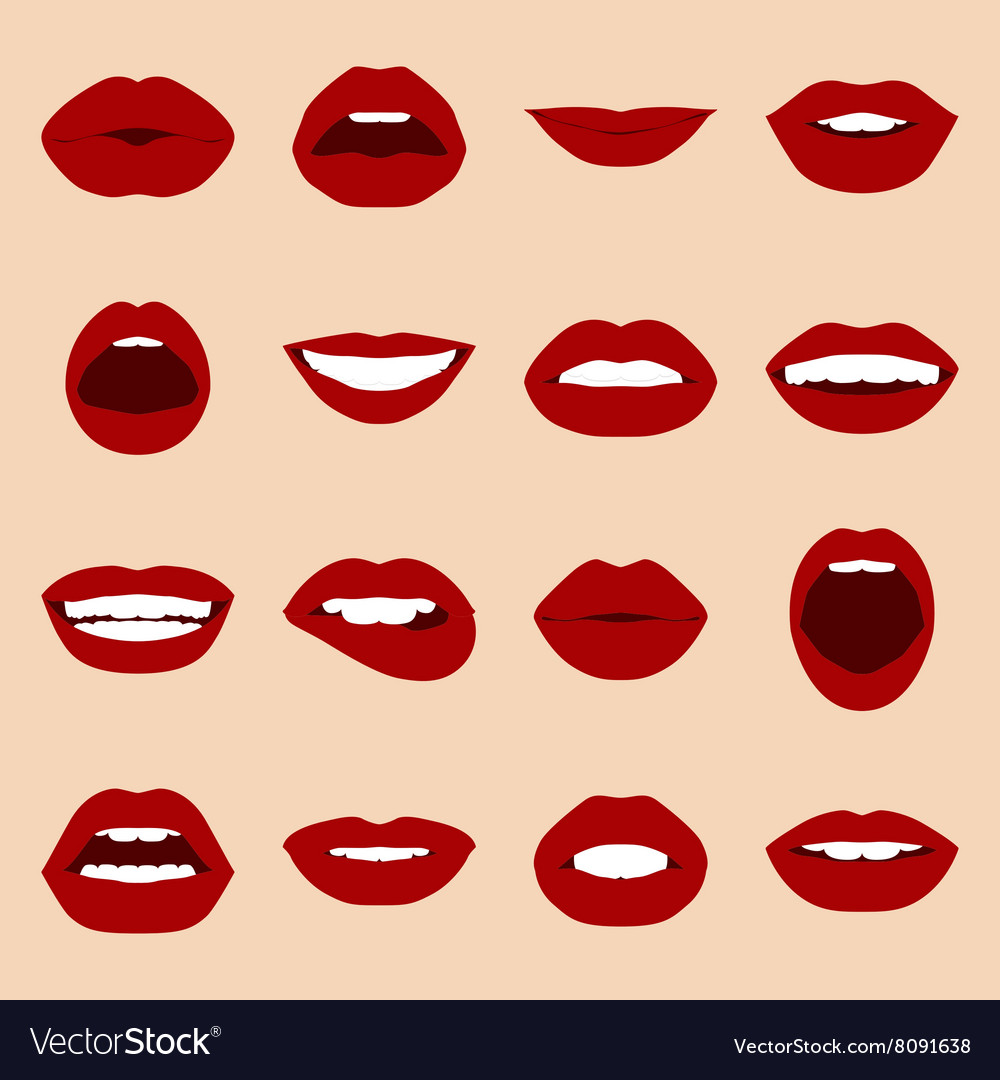 Lips set Royalty Free Vector Image - VectorStock