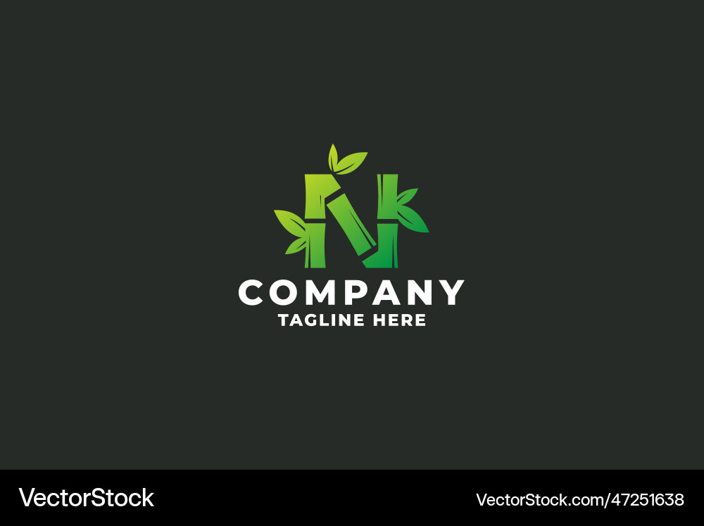 Naturexa letter n pro logo template Royalty Free Vector
