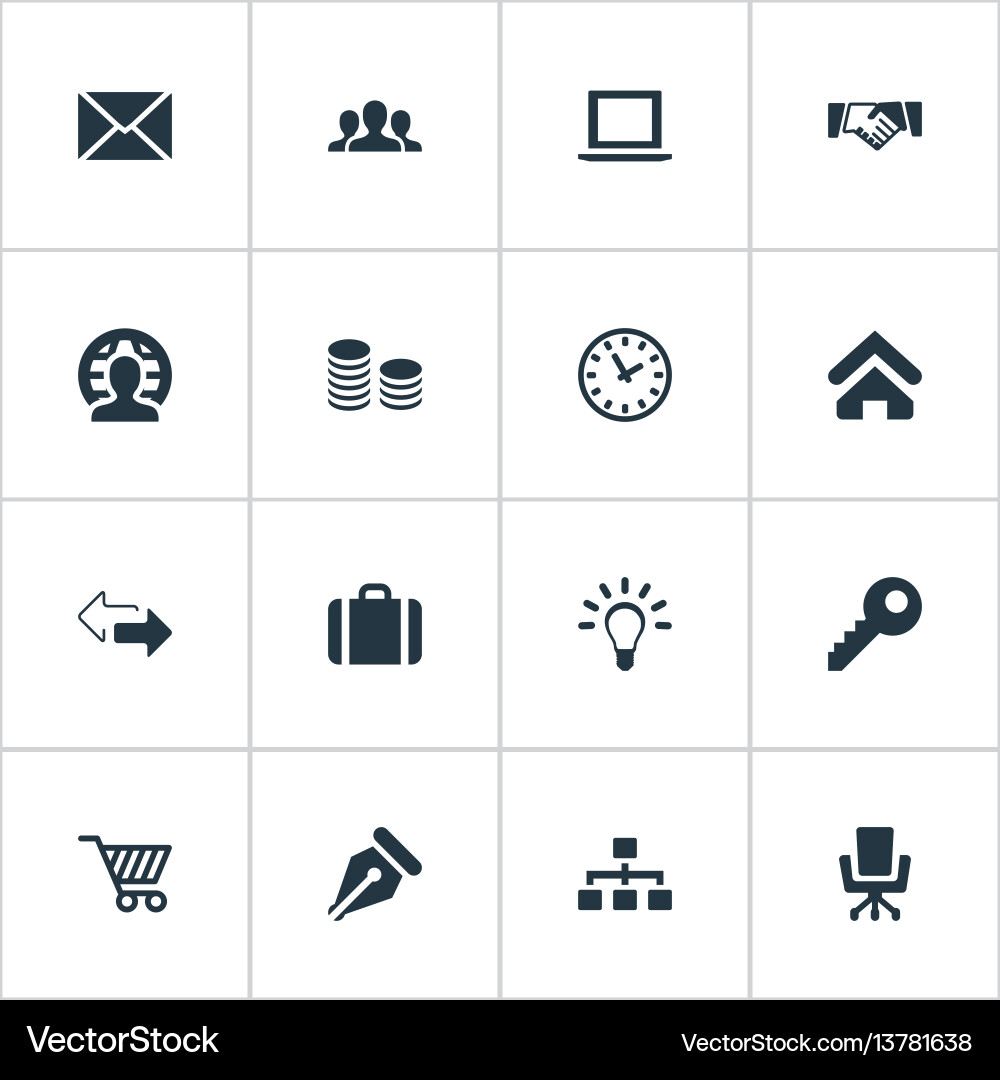 Set simple business icons Royalty Free Vector Image
