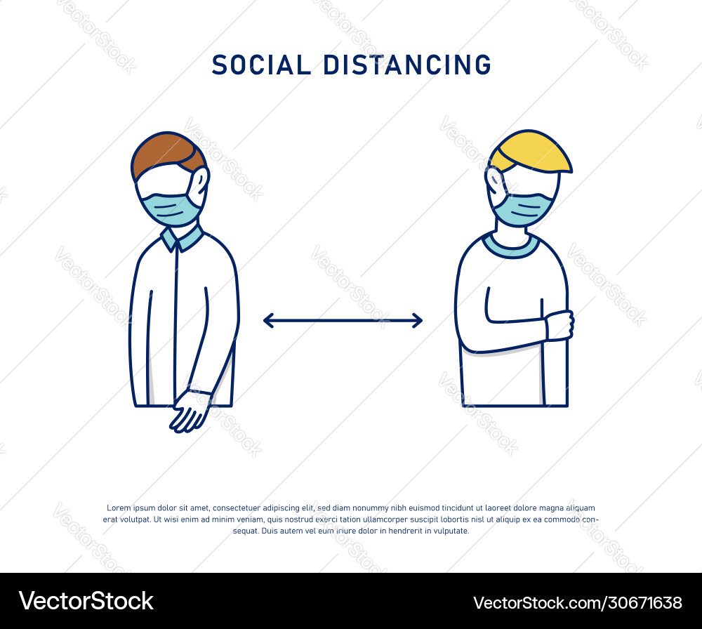 Social distancing prevention keep distance fight Vector Image