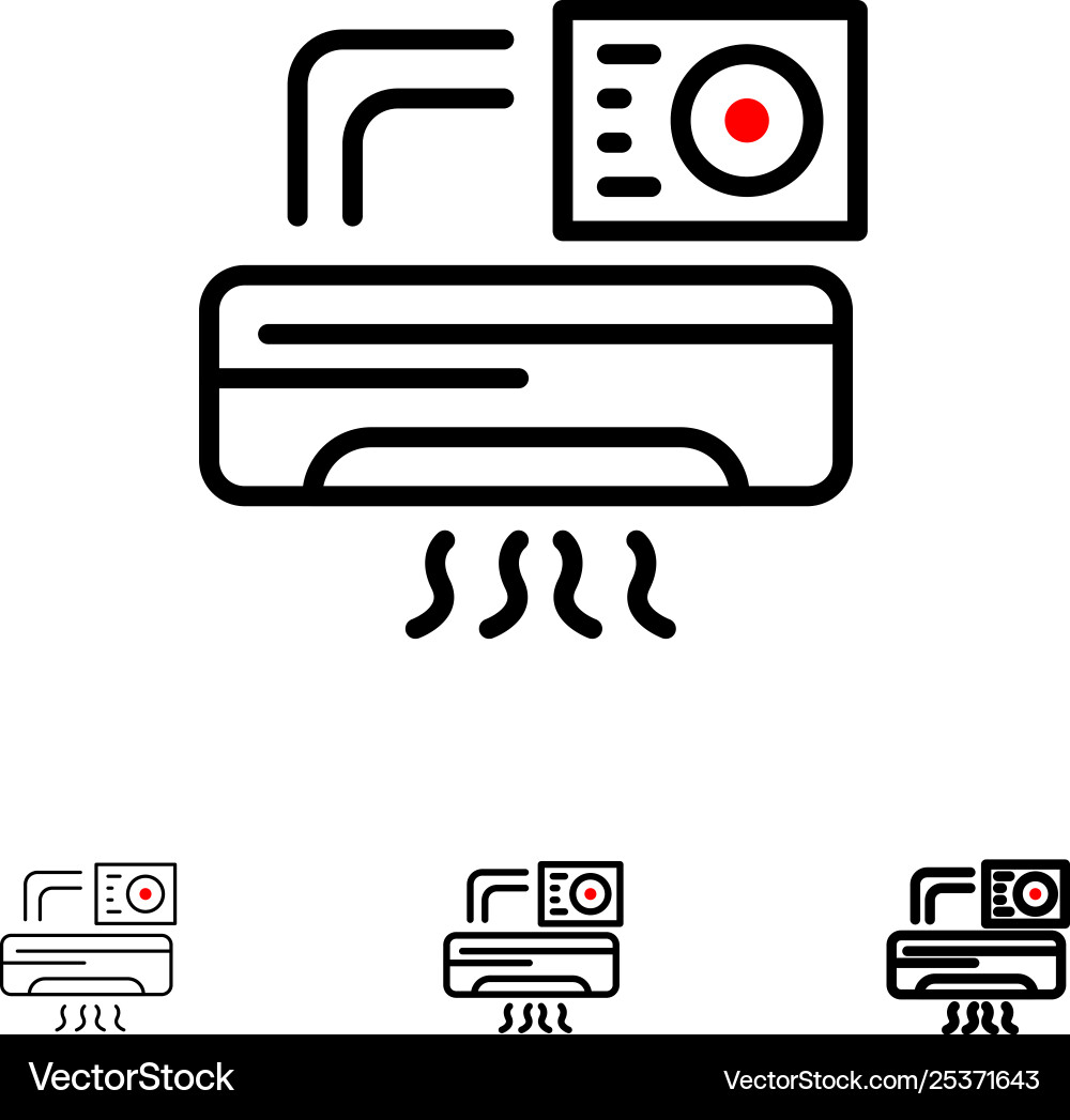Air air-condition ac room bold and thin black Vector Image