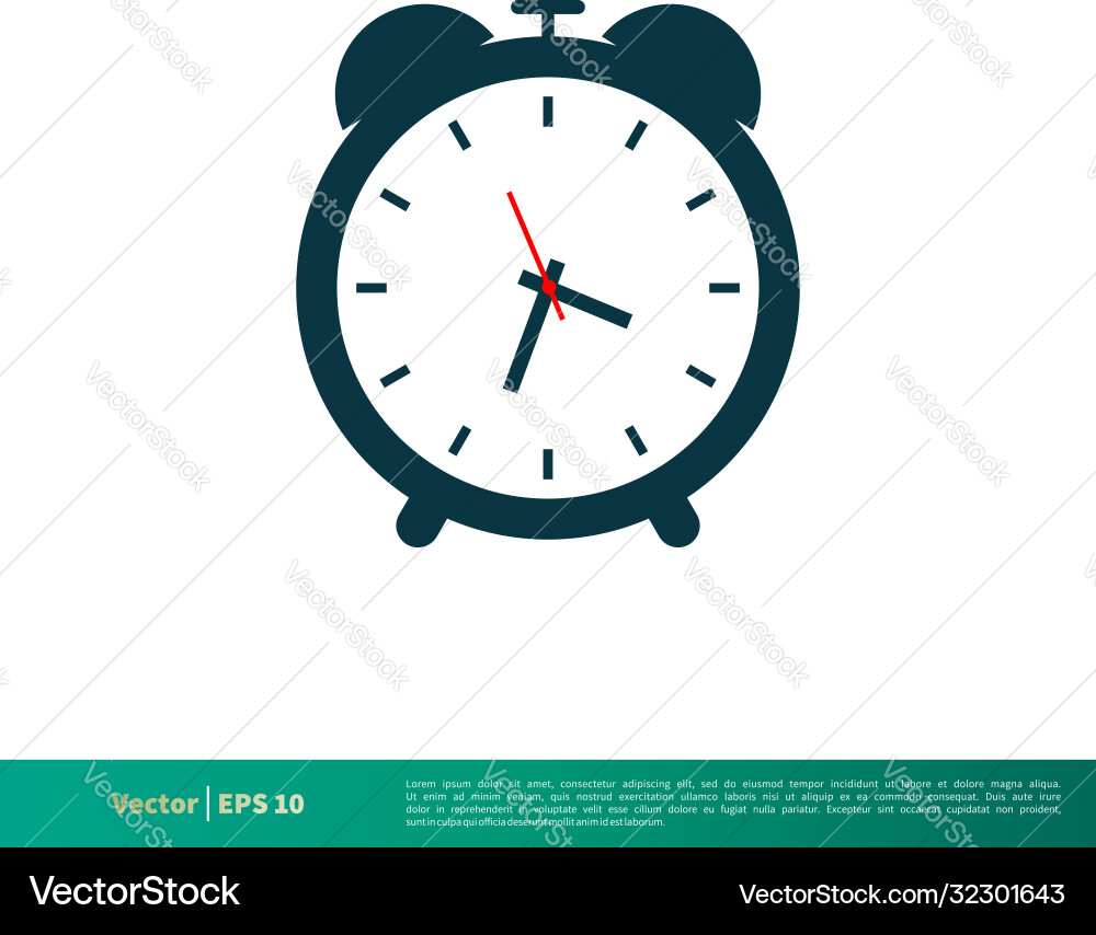 Alarm clock wake up watch icon logo template Vector Image