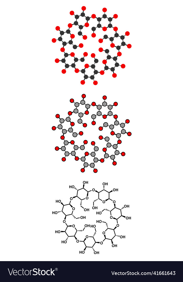 Beta-cyclodextrin molecule used Royalty Free Vector Image