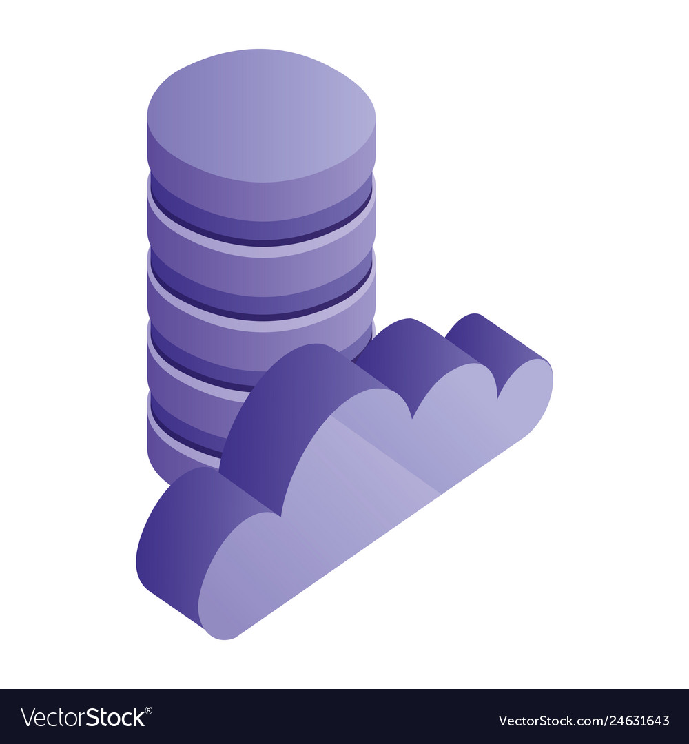 Data center disks and cloud computing isometric Vector Image