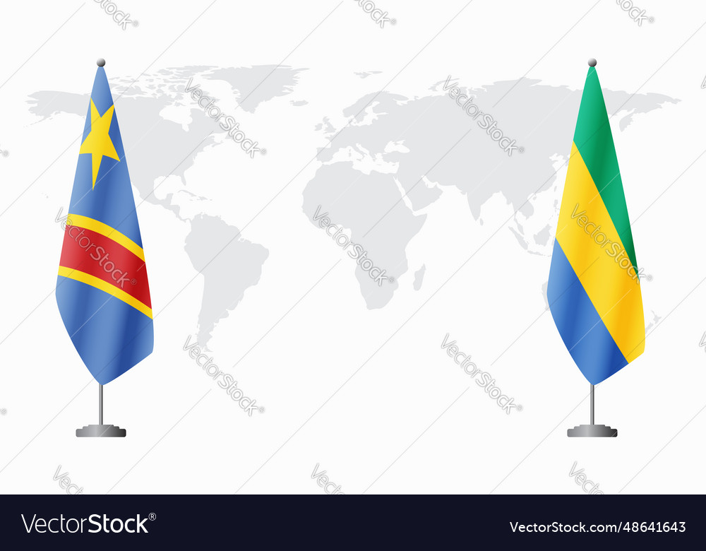 Democratic republic of congo and gabon flags Vector Image