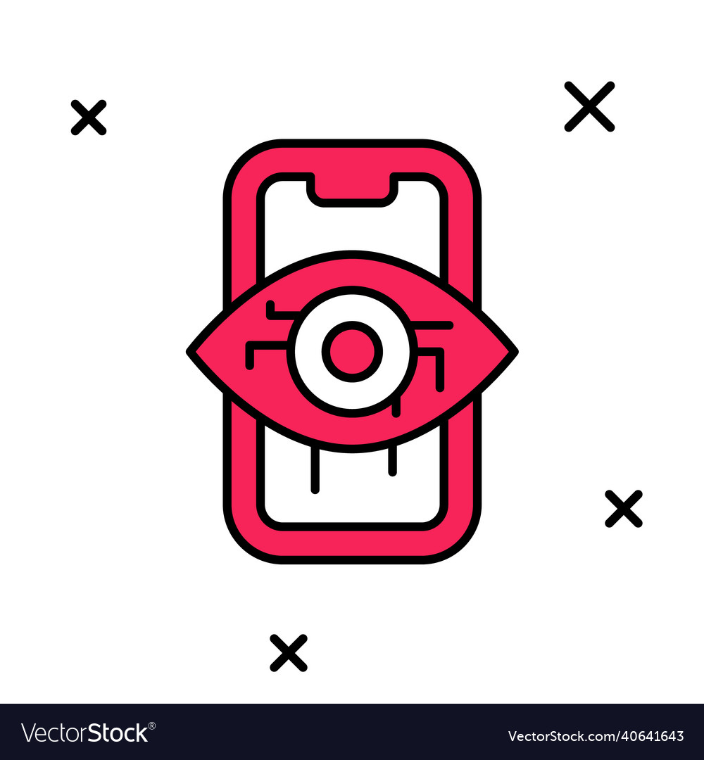 Filled outline computer vision icon isolated Vector Image