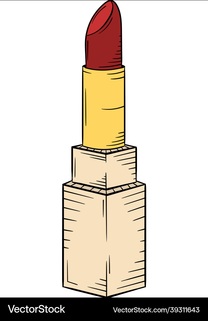 Lipstick hand drawn template Royalty Free Vector Image