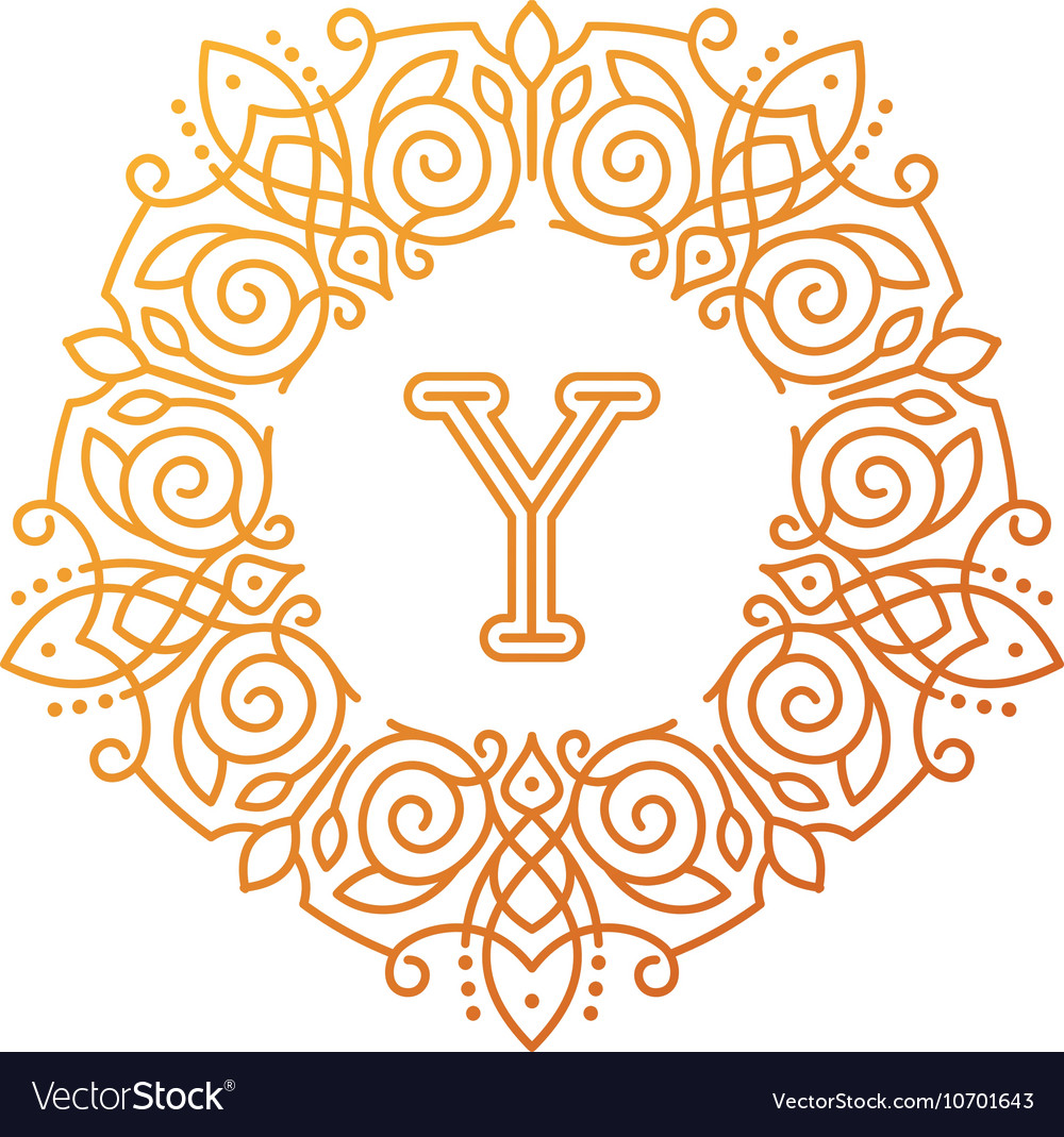 Monogram bage logo Royalty Free Vector Image - VectorStock