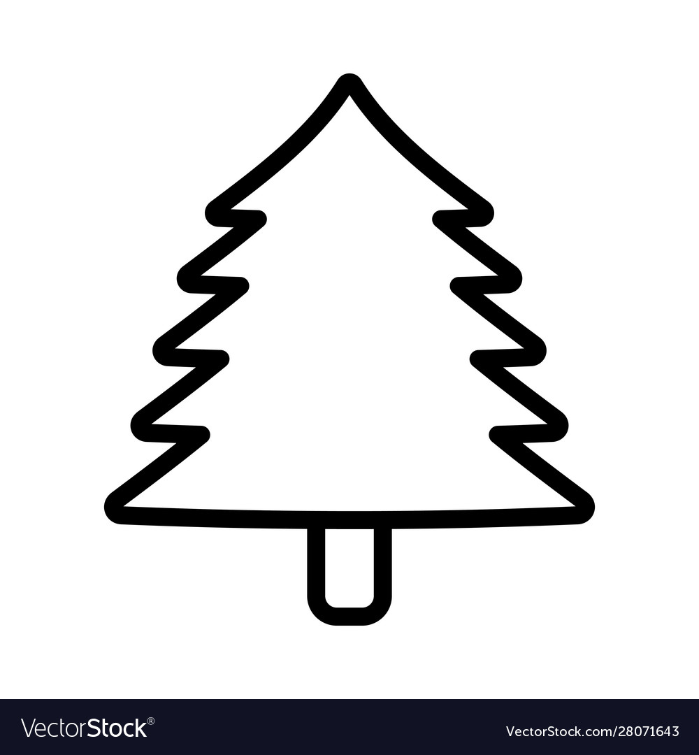 Pine tree nature icon on white background thick Vector Image