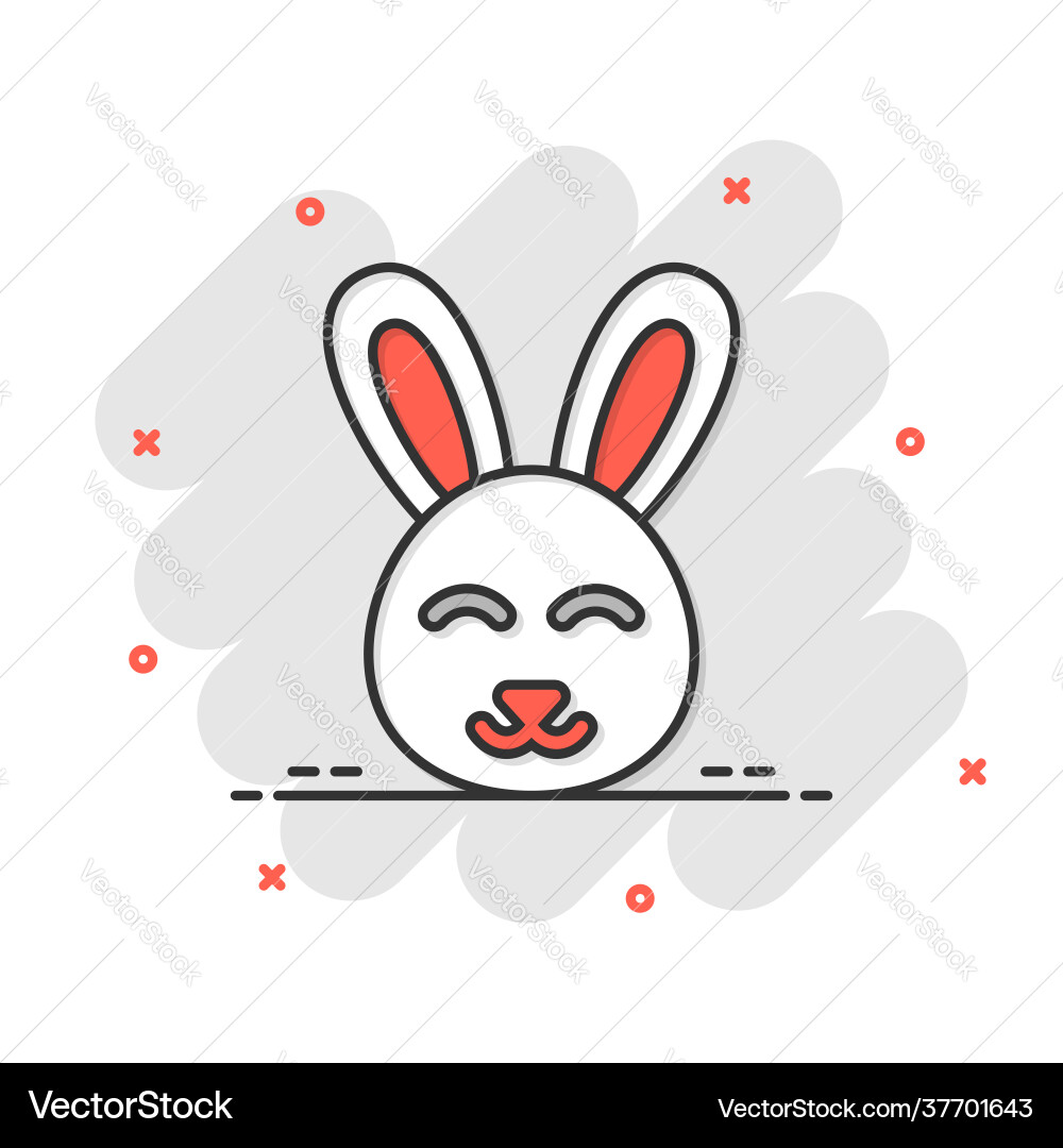 Rabbit icon in comic style bunny cartoon on white Vector Image
