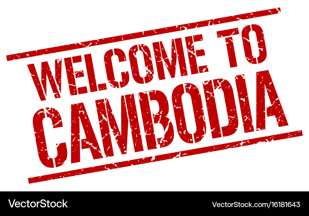 Welcome to cambodia stamp Royalty Free Vector Image