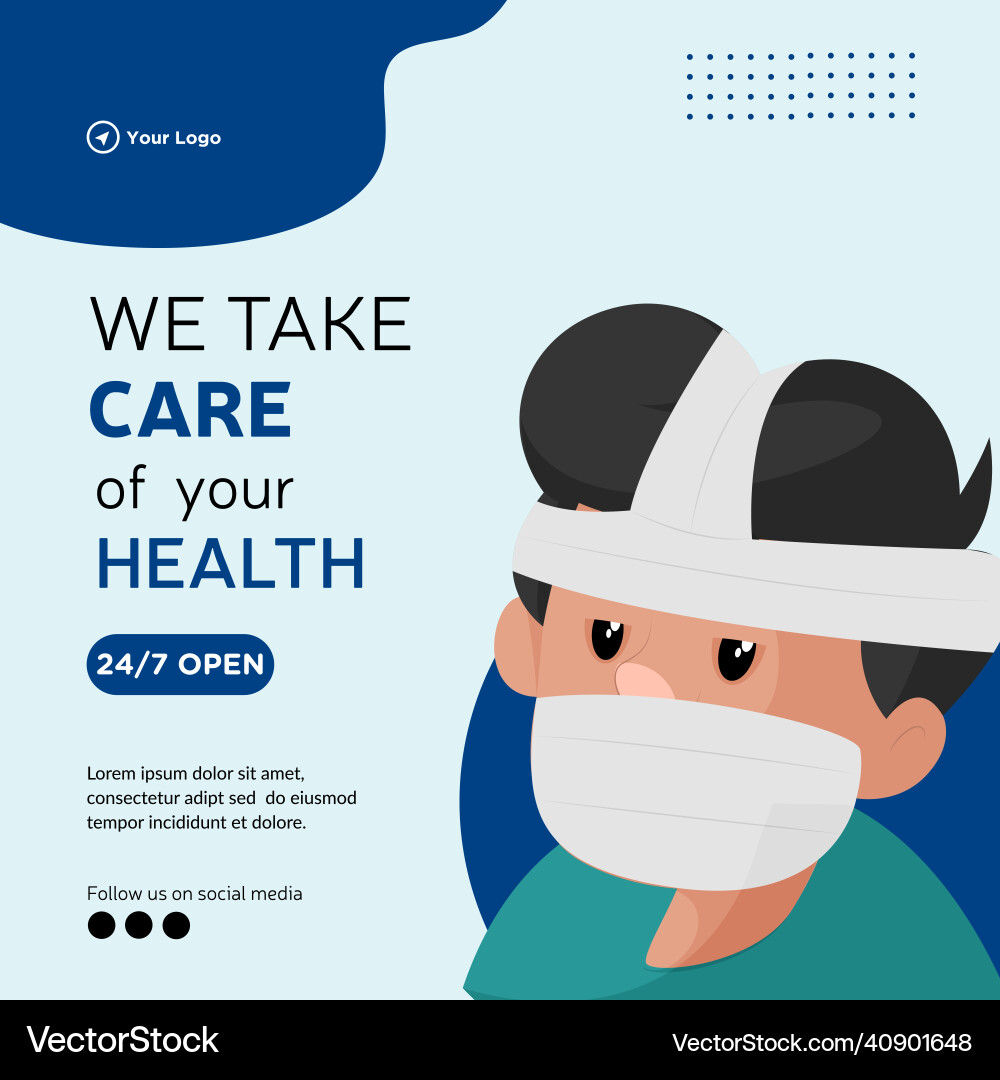 Banner design of patient Royalty Free Vector Image