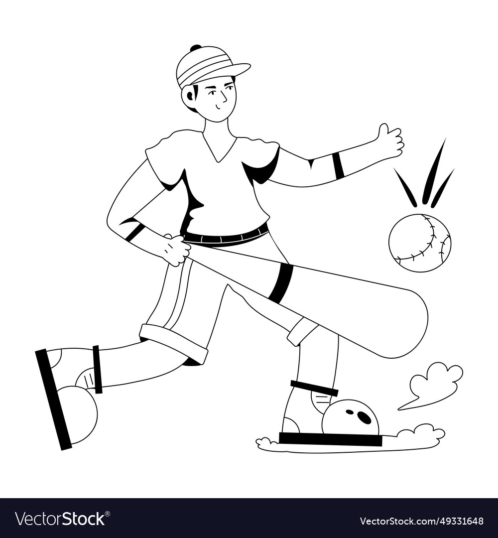 Baseball batter Royalty Free Vector Image - VectorStock