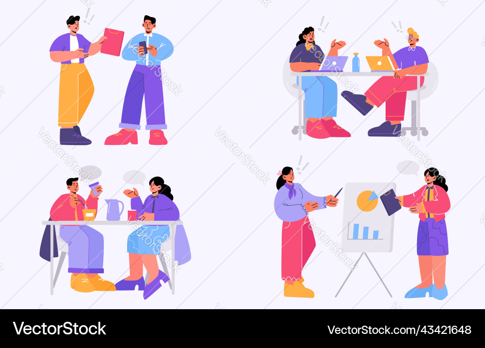 Business people discussion meeting disputing Vector Image
