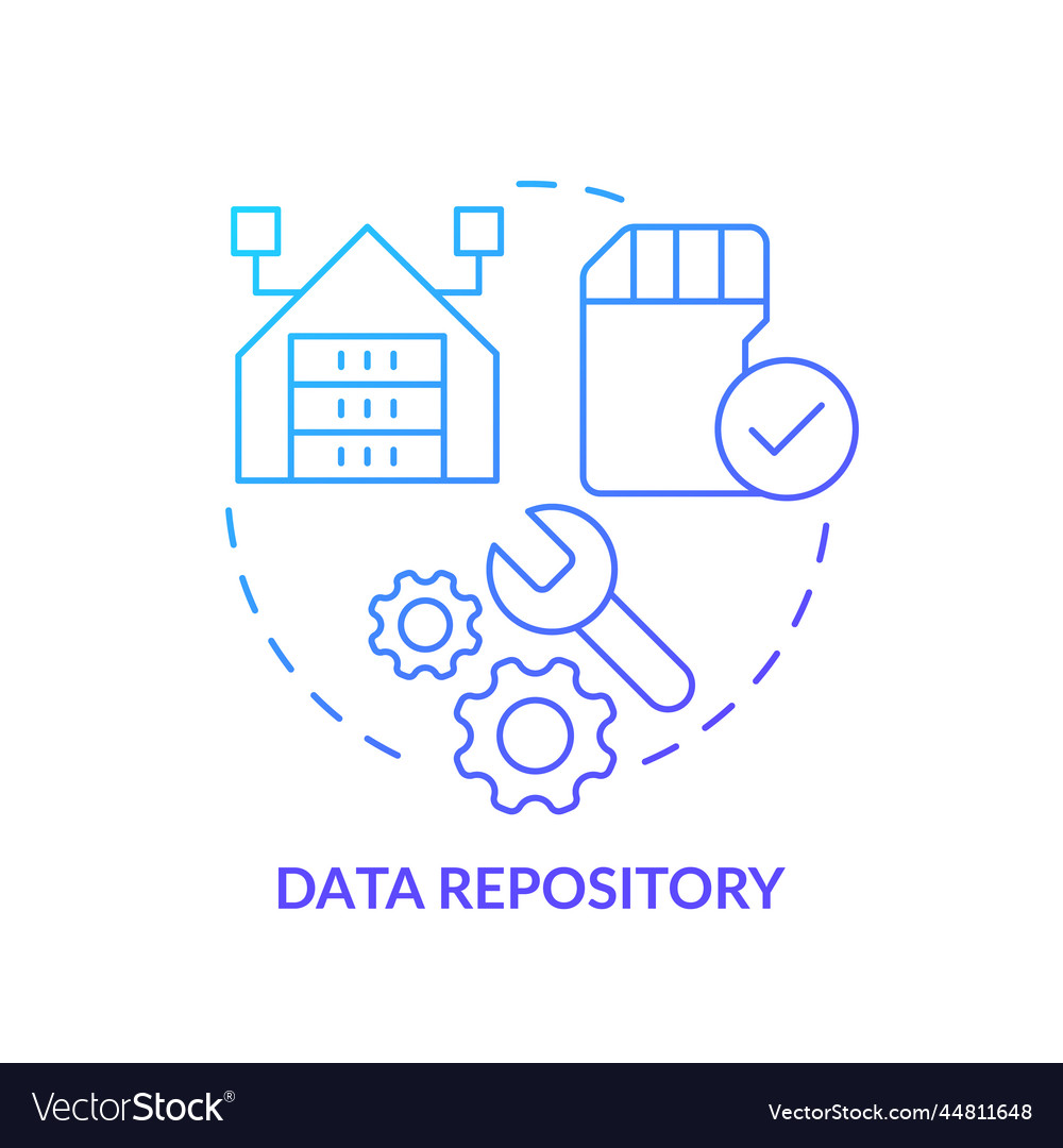 Data repository blue gradient concept icon Vector Image Data repository blue gradient concept icon Vector Image