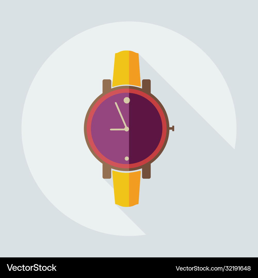 Flat modern design with shadow icons wrist watch Vector Image
