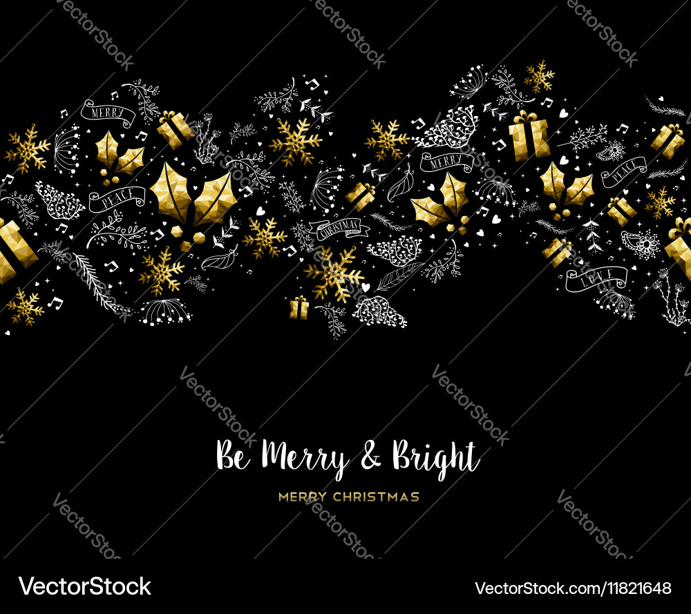 Merry christmas gold pattern decoration ornaments Vector Image