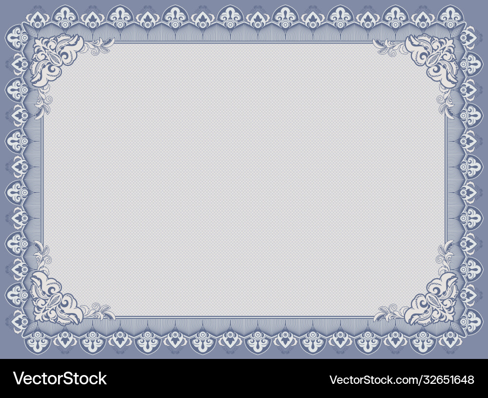 Blue Certificate Border
