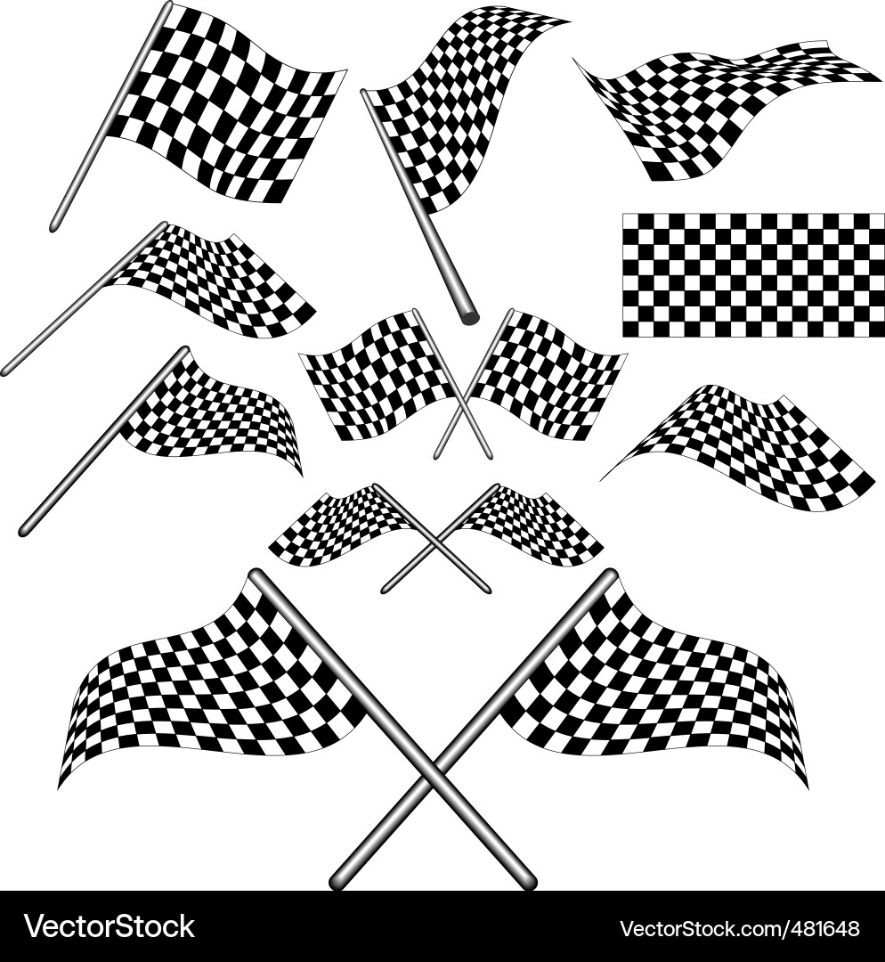Set of checkered flag Royalty Free Vector Image