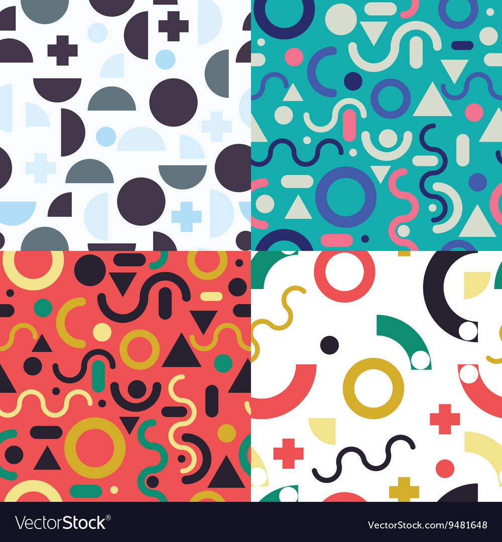 Set seamless pattern Royalty Free Vector Image