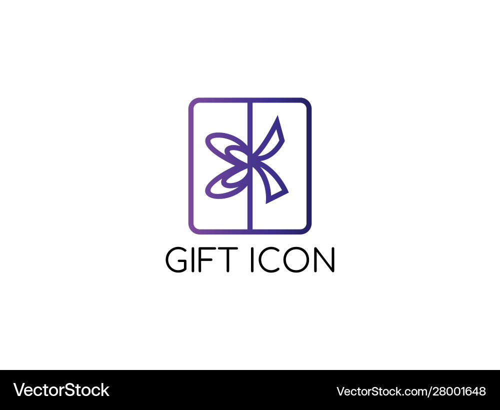 Simple and lovely gift icon with modern concept Vector Image