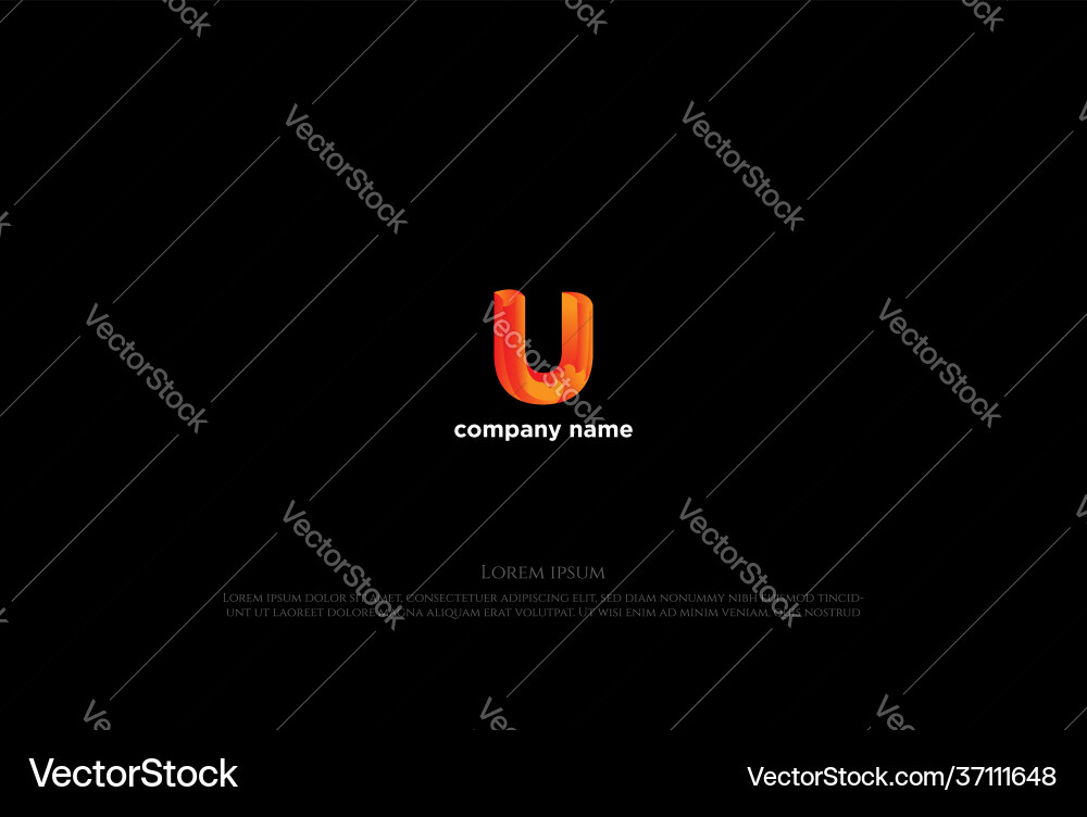 Simple colorful modern letter u logo design Vector Image