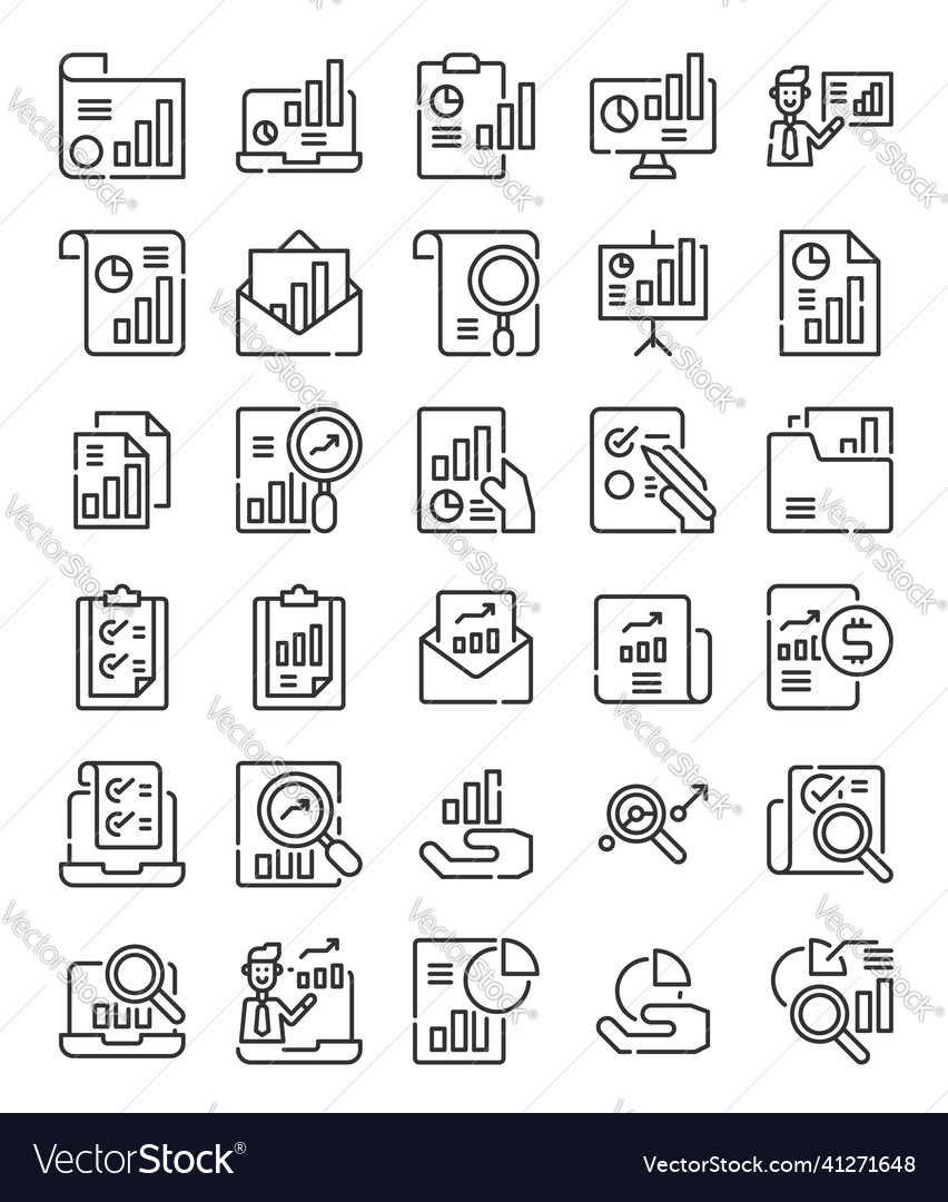 Simple line report analysis document icon Vector Image