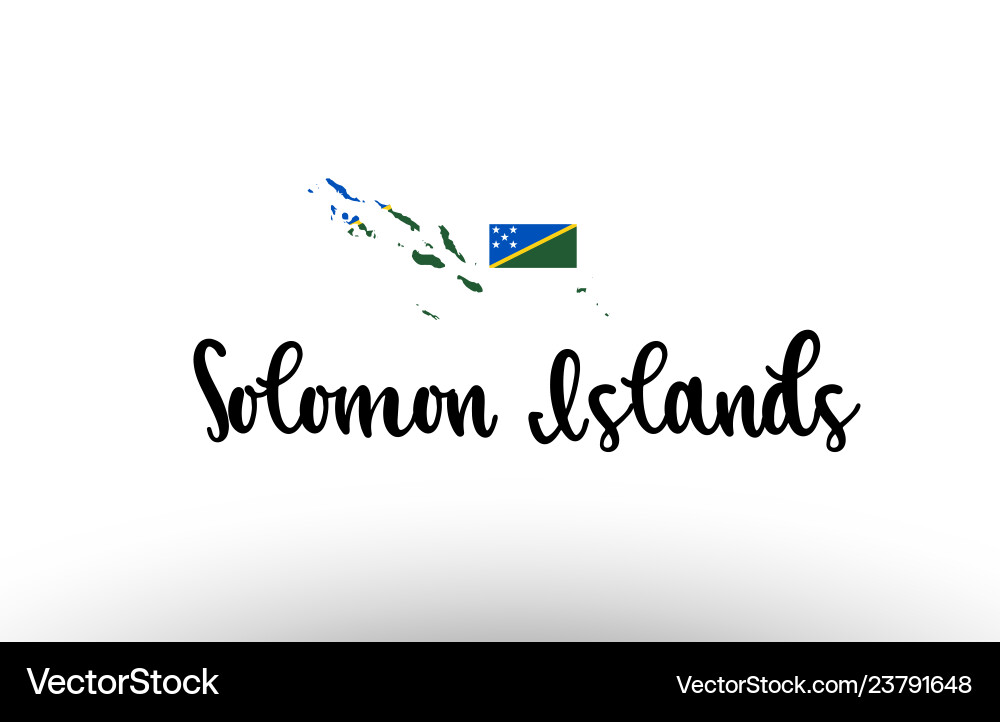 Solomon islands country big text with flag inside Vector Image