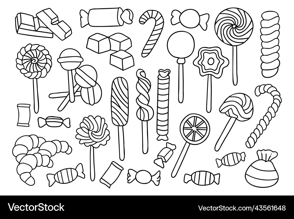 Sweet food doodle design Royalty Free Vector Image