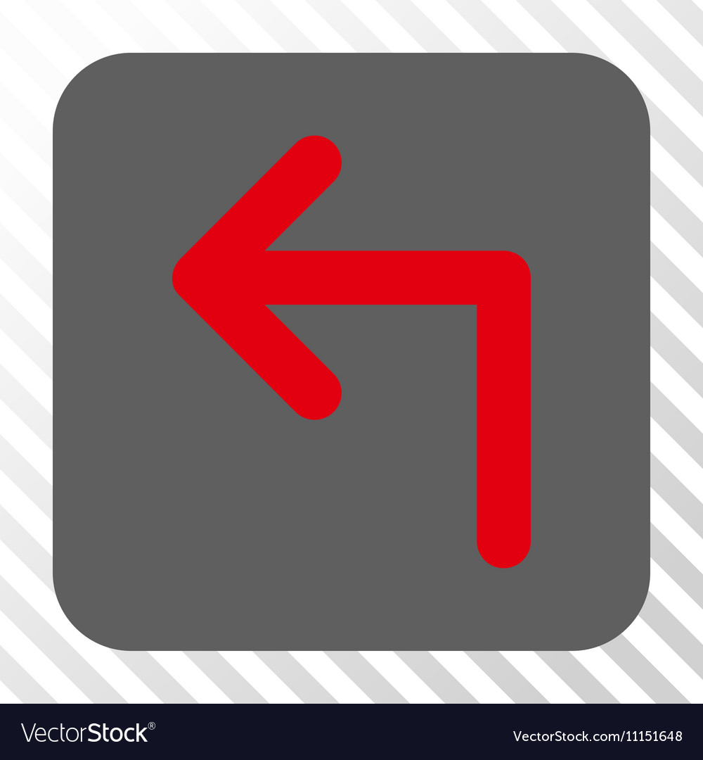 Turn left rounded square button Royalty Free Vector Image