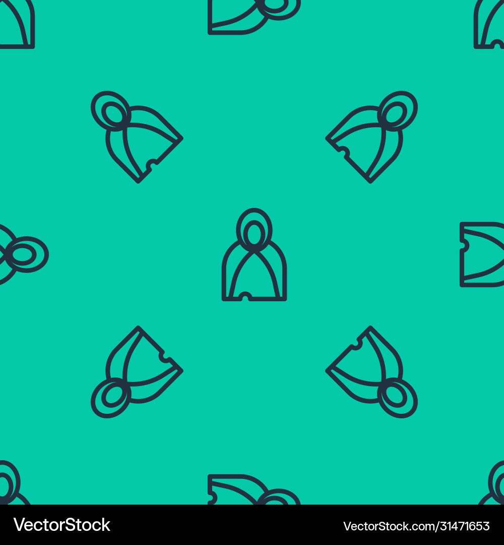 Blue line mantle cloak cape icon isolated Vector Image
