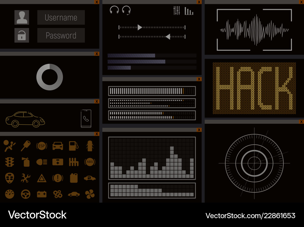 Car hack computer program Royalty Free Vector Image