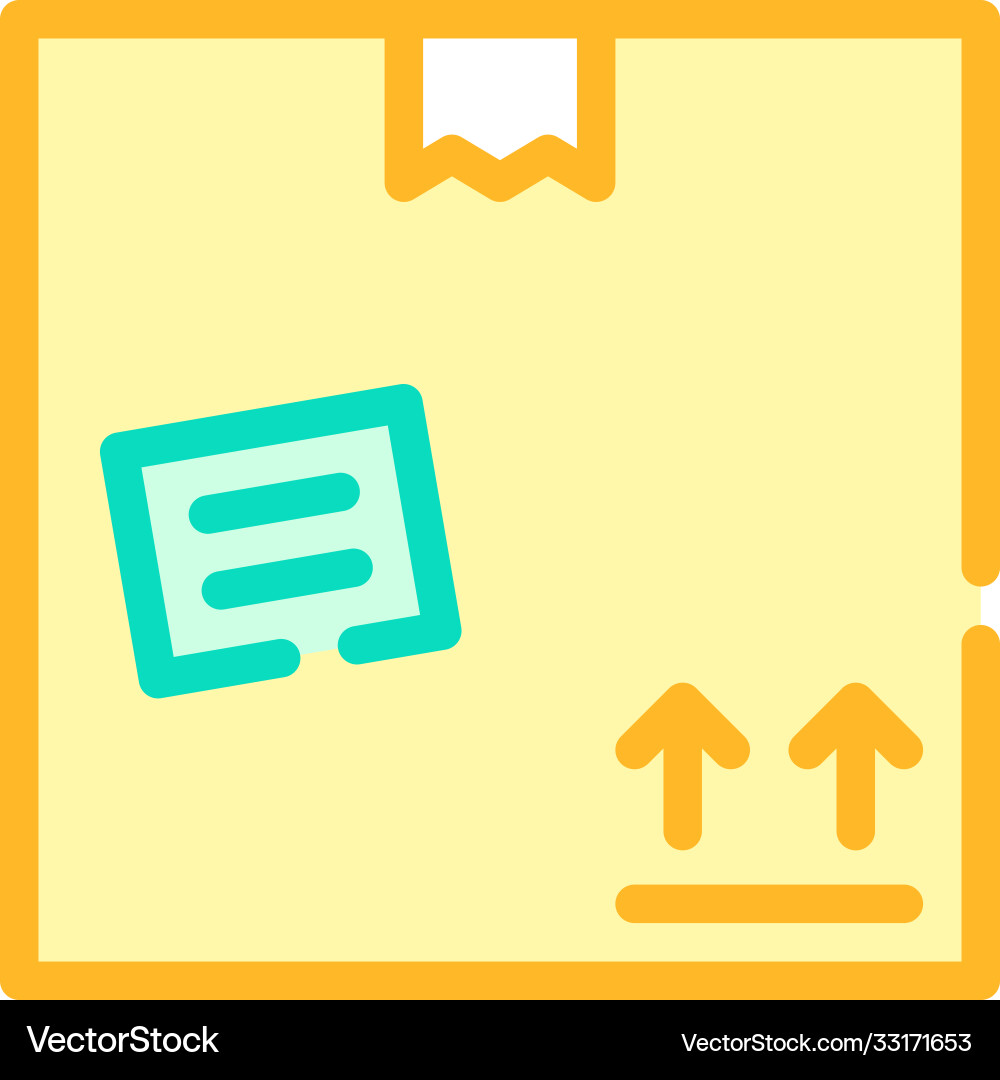 Cardboard box color icon isolated Royalty Free Vector Image
