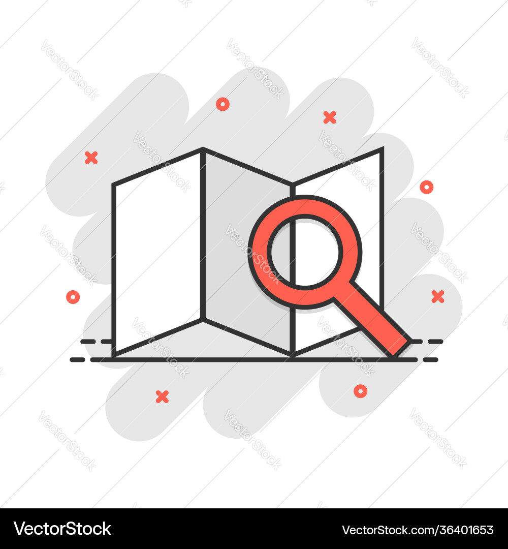 Cartoon map pin icon in comic style location gps Vector Image