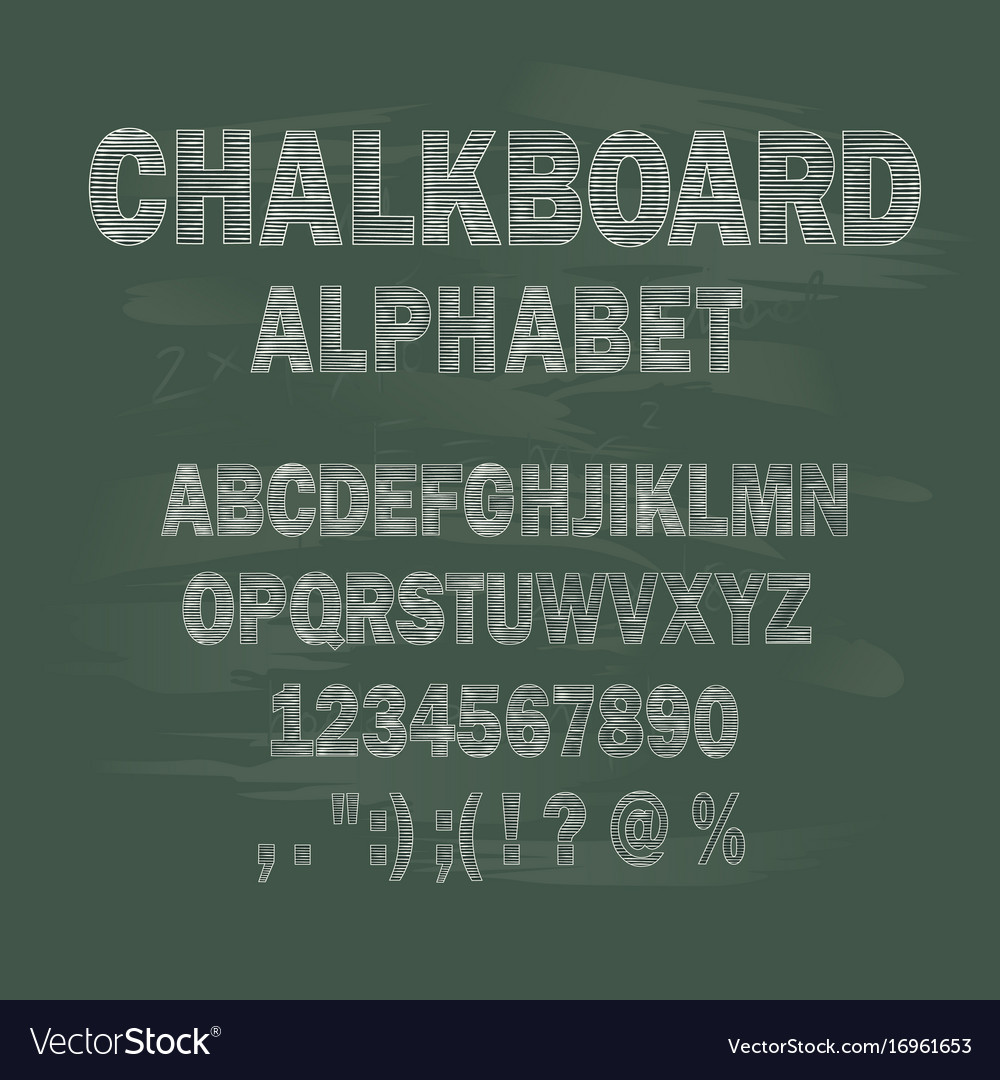 Chalkboard school alphabet Royalty Free Vector Image