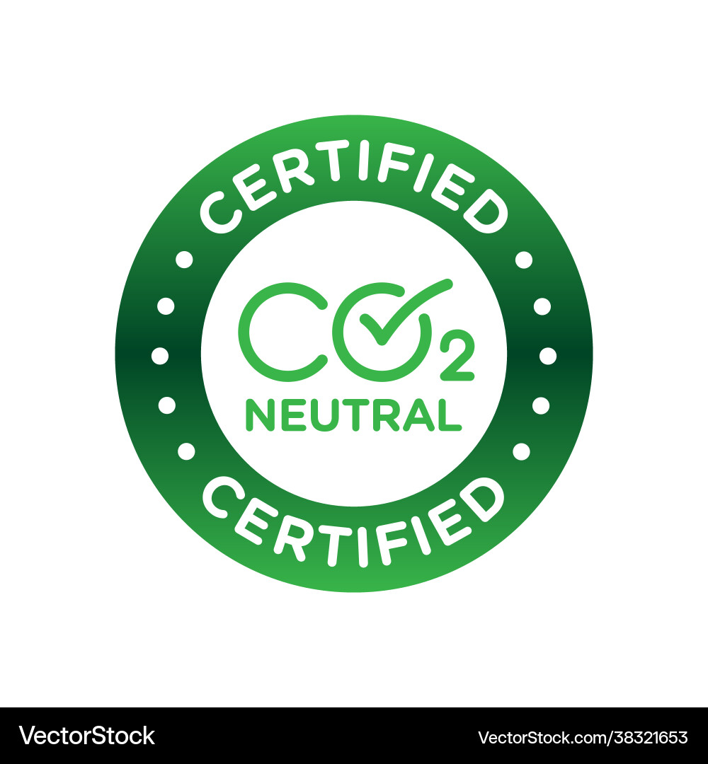 Co2 carbon emissions concept icon badge Royalty Free Vector