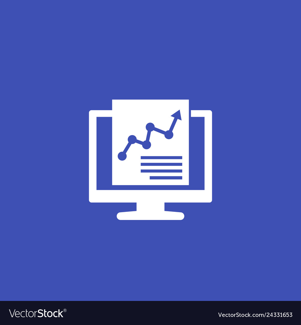 Computer analysis and statistics icon Royalty Free Vector