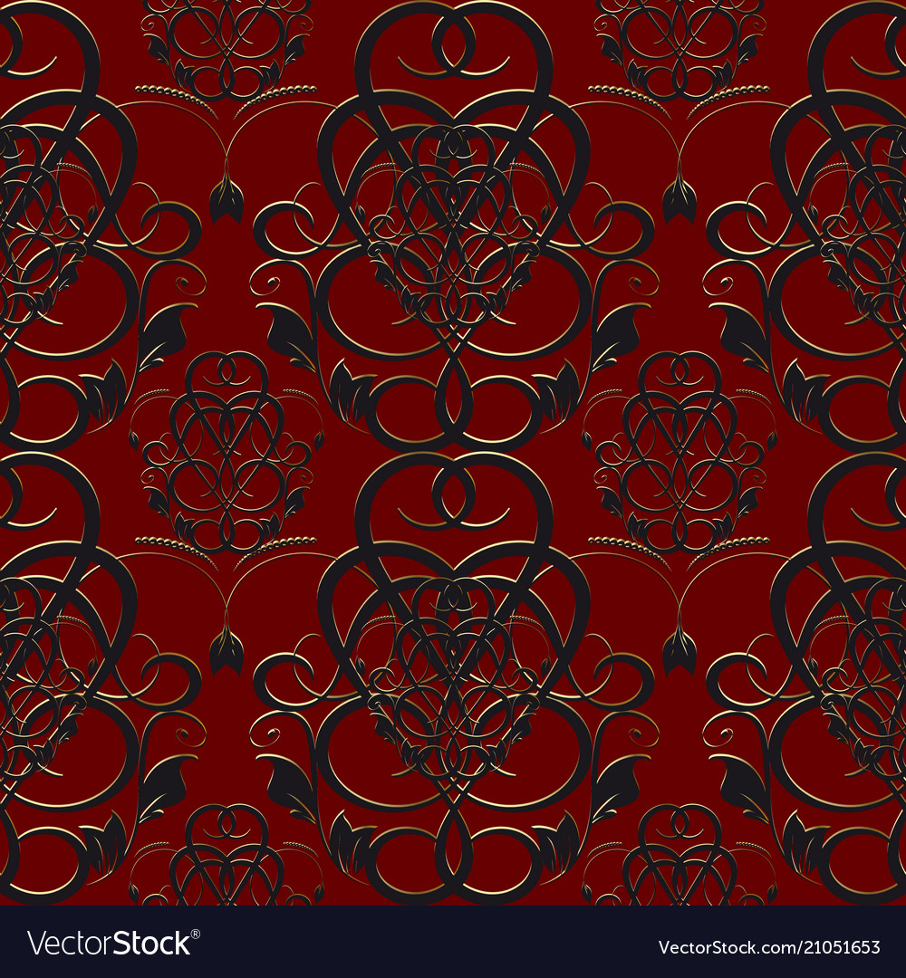 Damask baroque seamless pattern Royalty Free Vector Image