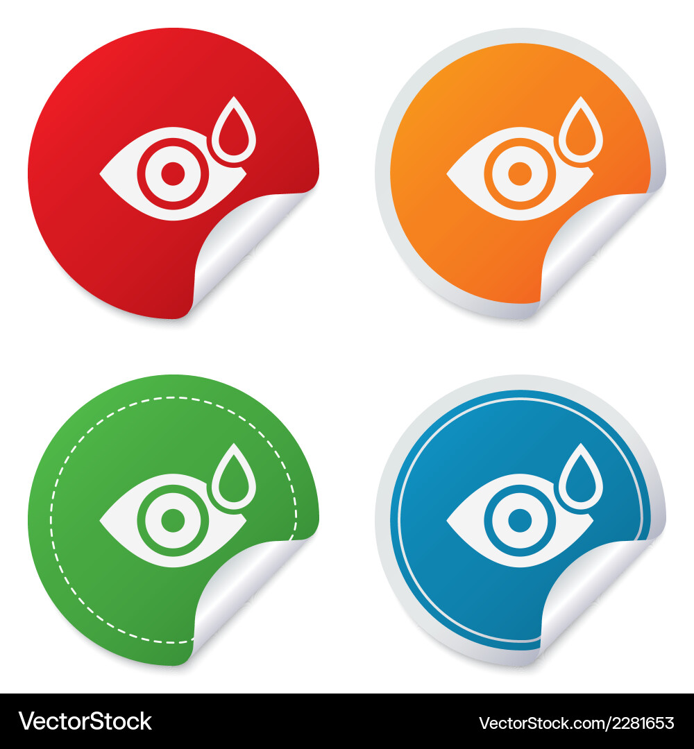 Eye with water drop sign drip into the eyes Vector Image