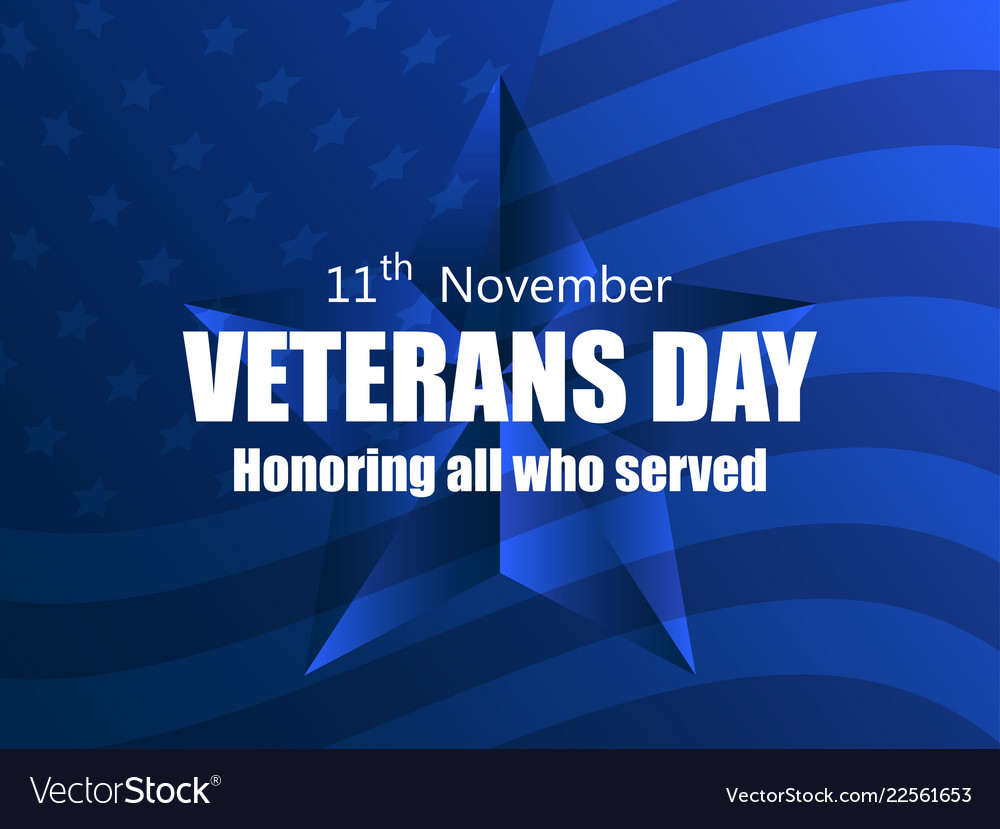 Happy veterans day 11th of november honoring all Vector Image