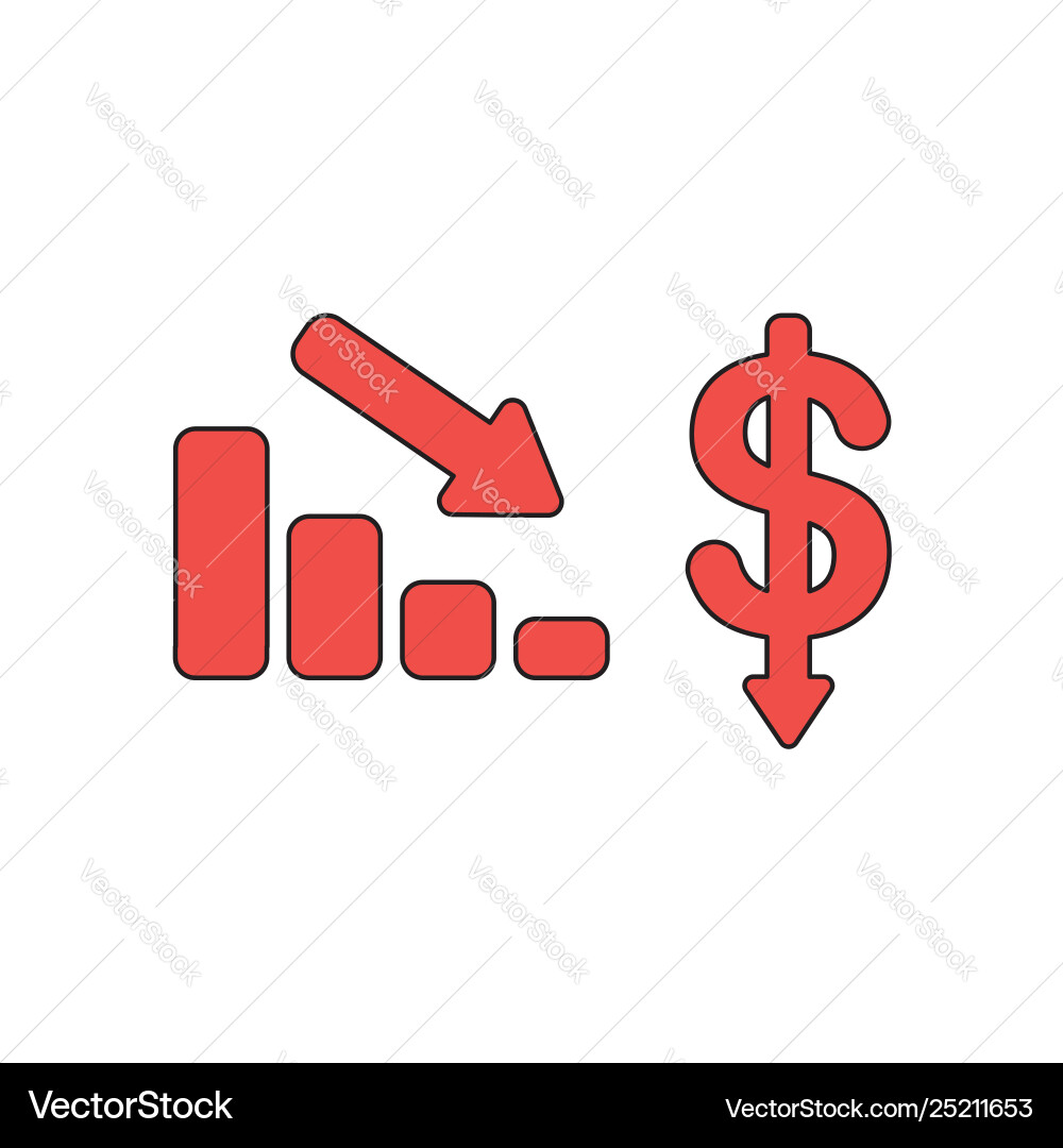 Icon concept sales bar chart with arrow moving Vector Image