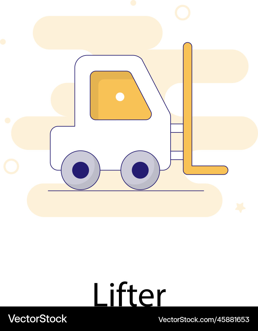 Lifter fill fill outline with background Vector Image