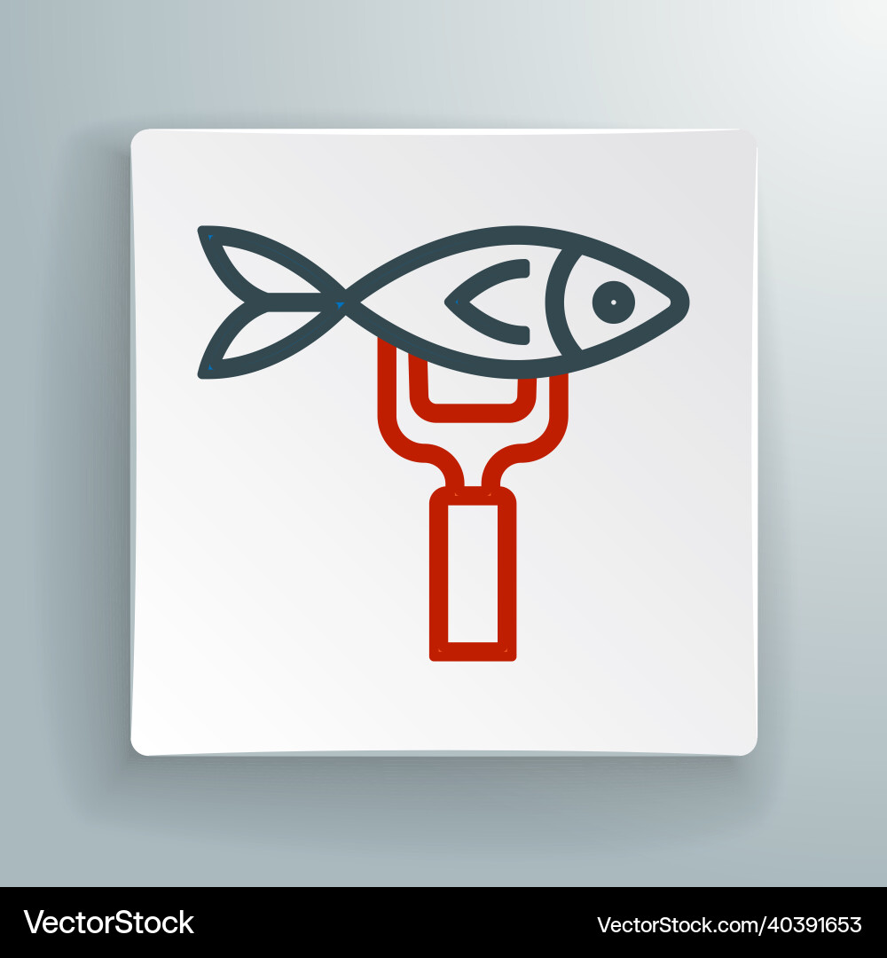 Line dried fish icon isolated on white background Vector Image