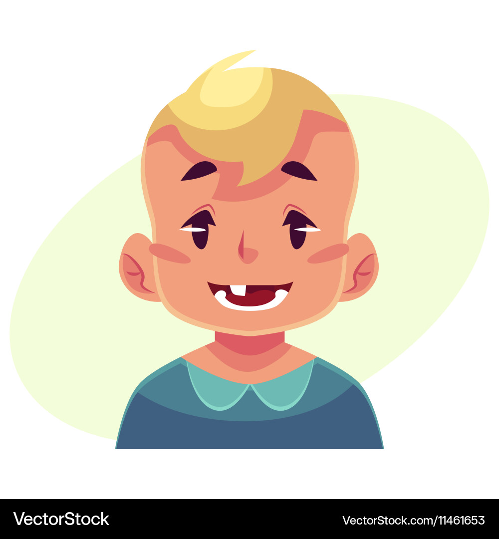 Little boy face smiling facial expression Vector Image