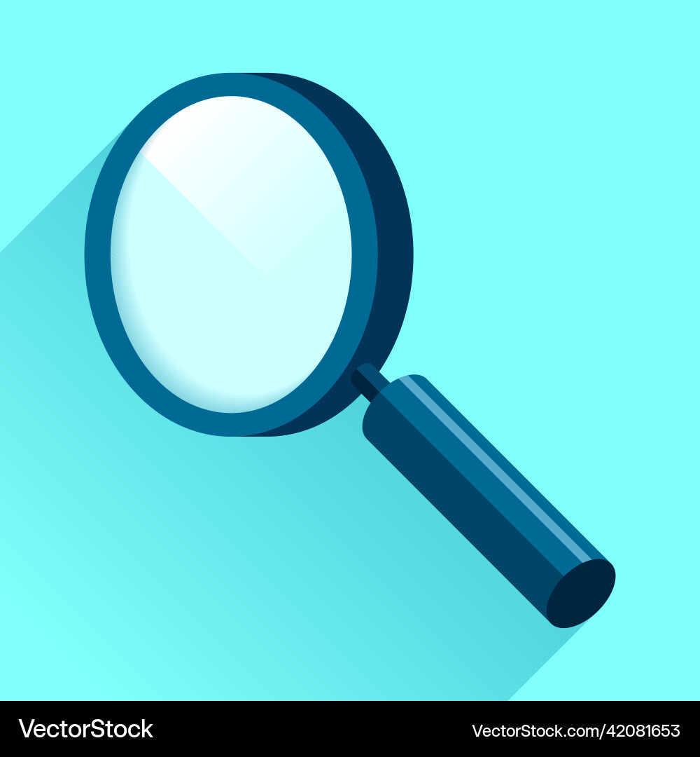 Magnifying glass icon in 3d flat style search Vector Image