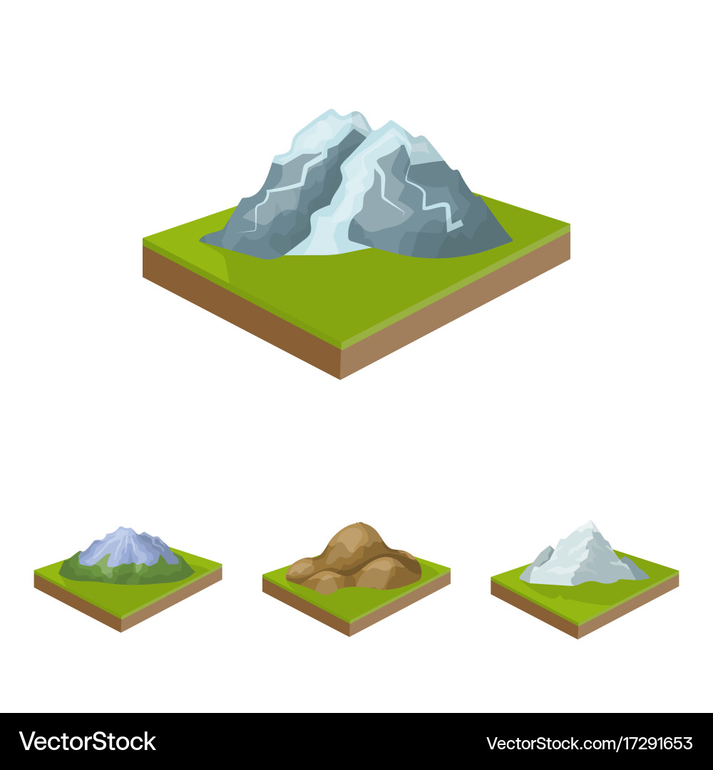Mountains rocks and landscape relief Royalty Free Vector